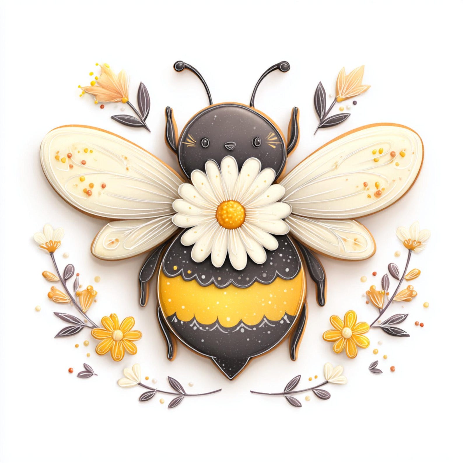 Bee Art, Busy Bee Clipart, Cute Bee, Bee Decor, Bumblebee, Bee Cookie ...