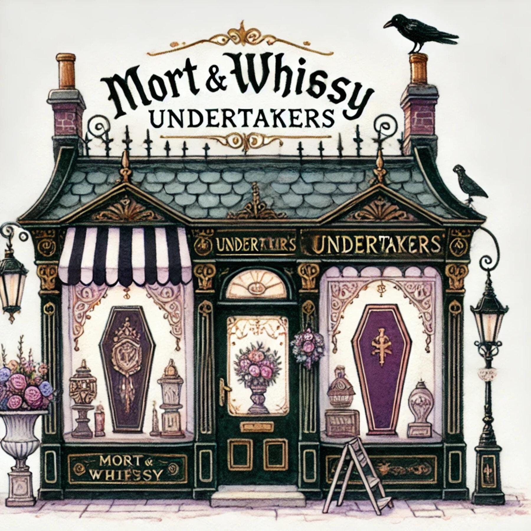 The Undertakers, Funeral Clipart, Undertaker Art, Gothic Watercolor ...