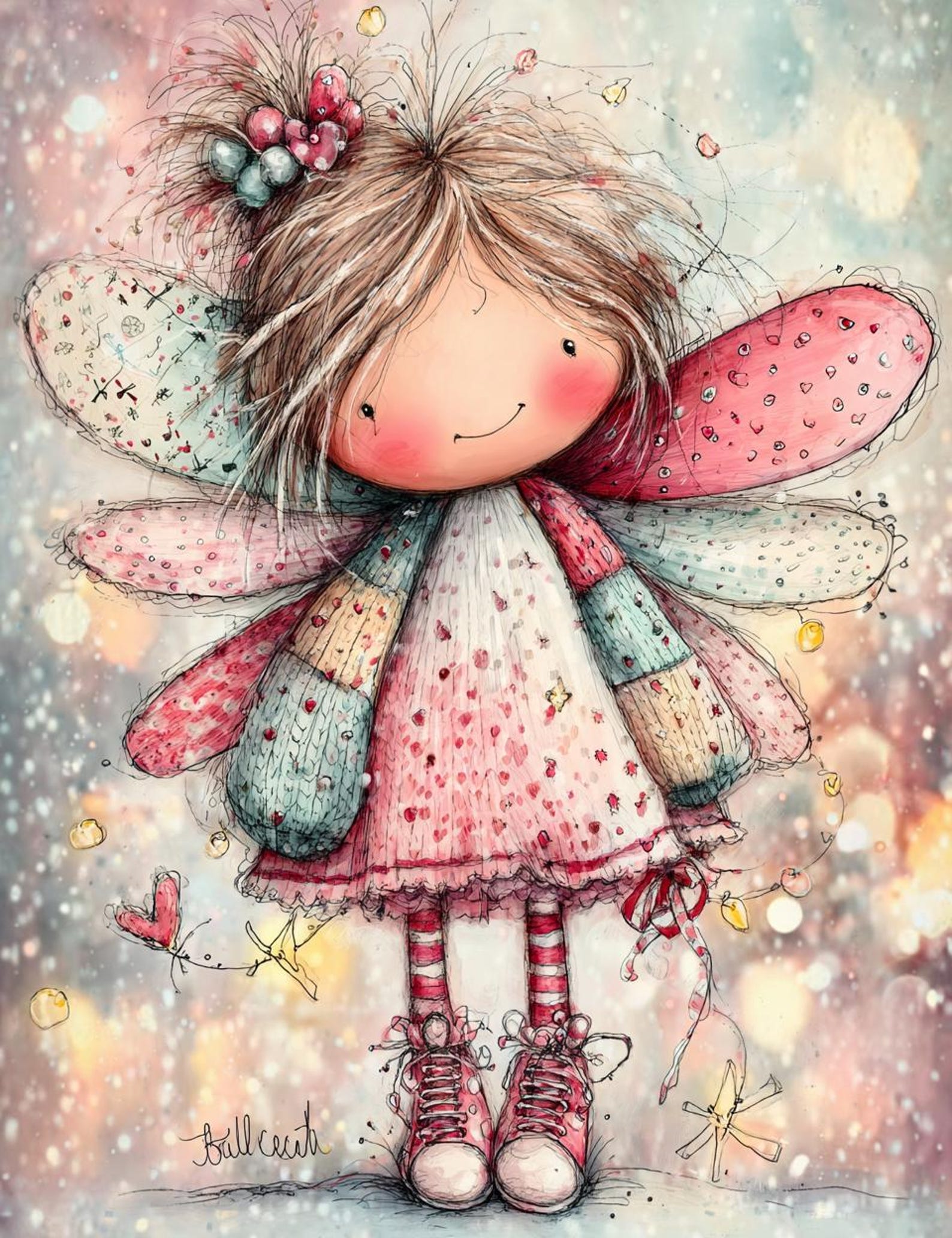 Wishwing Whispers Clipart Set, Christmas Fairy Art, Watercolor Winter ...
