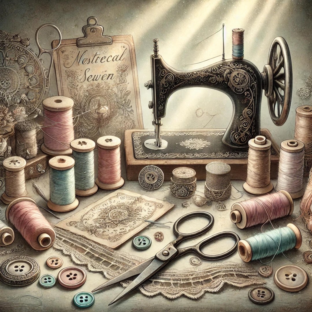 10 Vintage Sewing Clipart, Sewing Clipart, Vintage Aesthetics, Vintage ...