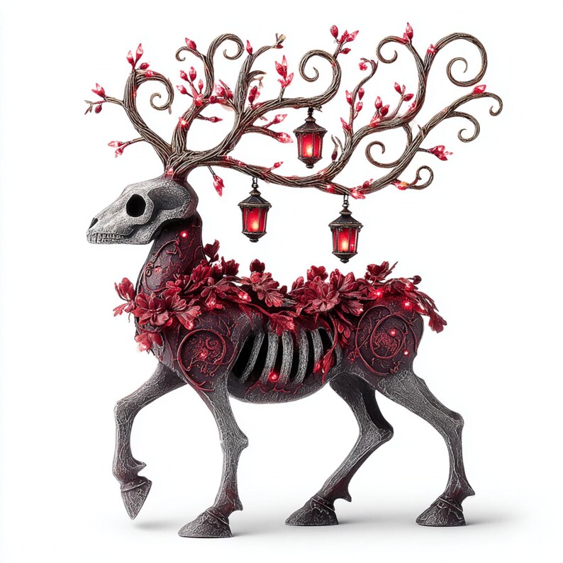 Gothic Deer, Skeleton Deer, Spooky Reindeer, Halloween Decor, Dark ...