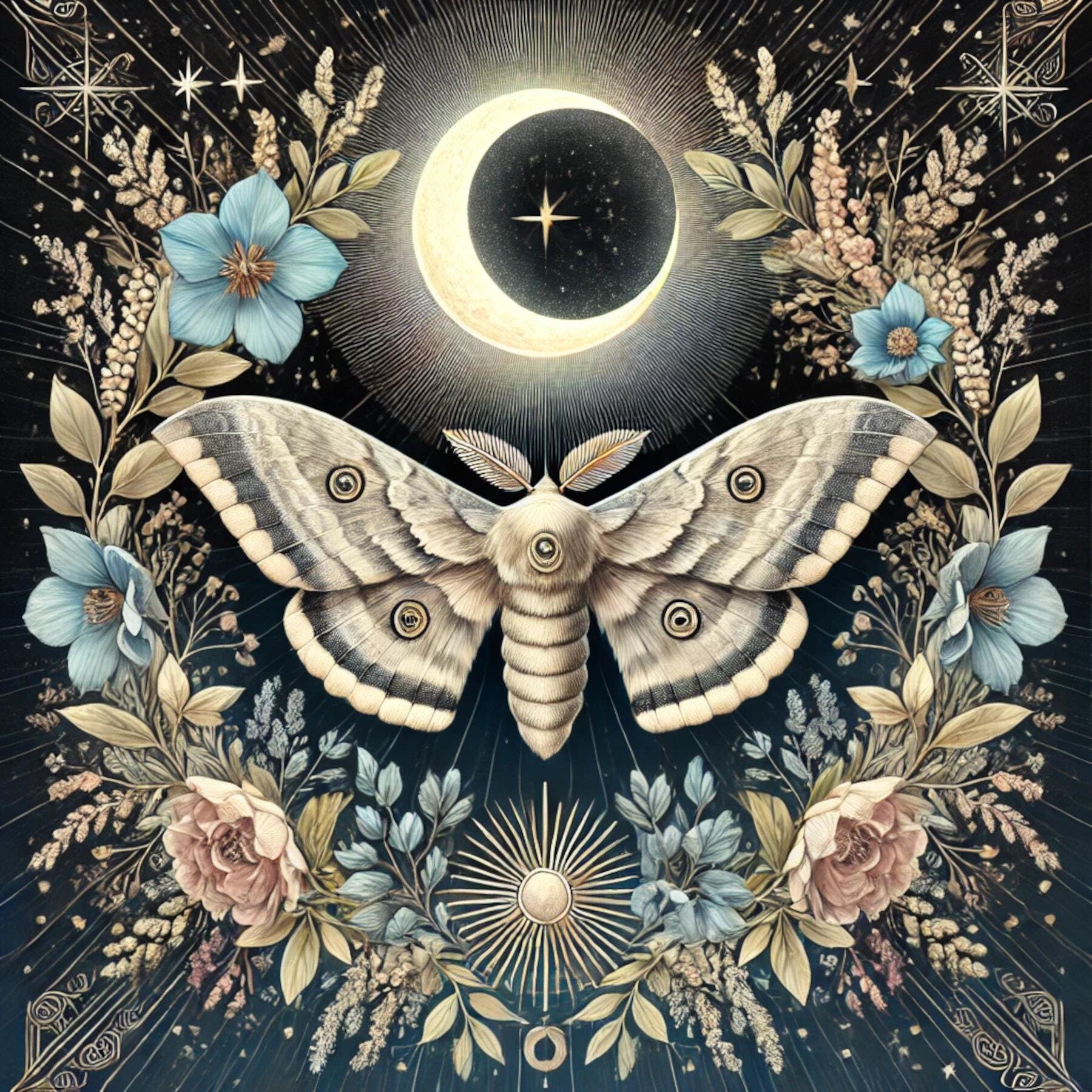Celestial Moth, Fantasy Clipart, Moth, Celestial Image, Celestial ...