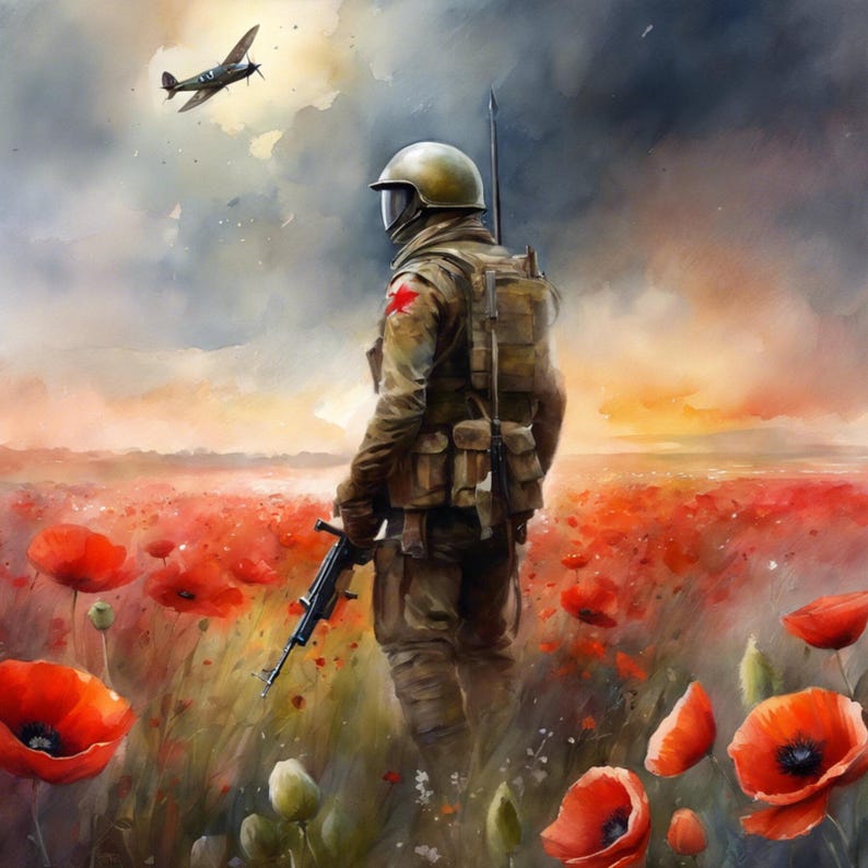 15 Remembrance Day Clipart JPG Files, Field of Poppies, WW1, WW2, We ...
