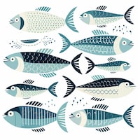 Printable Abstract Fish Painting Wall Art Digital Download, Entry ...