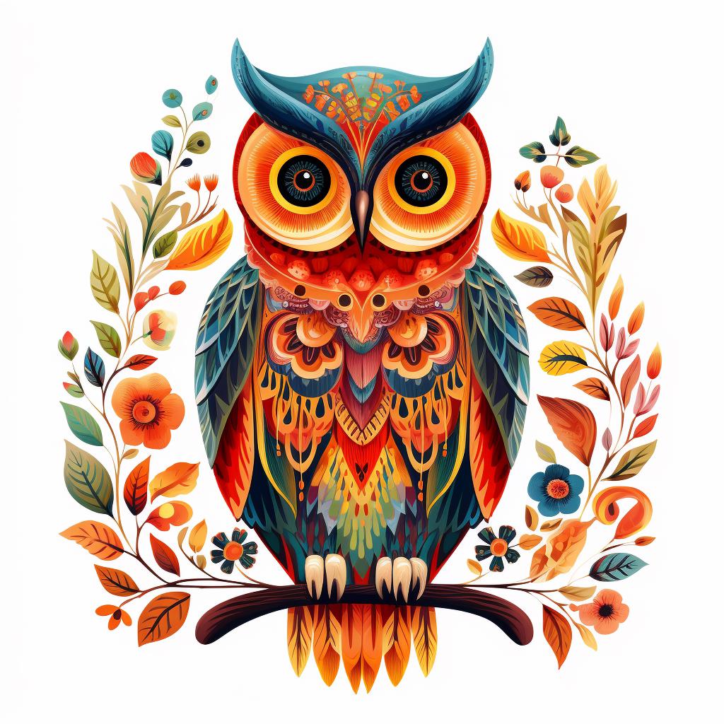 Autumn Owl, Fall Owl Art, Woodland Owl, Owl Decor, Autumn Bird, Fall ...