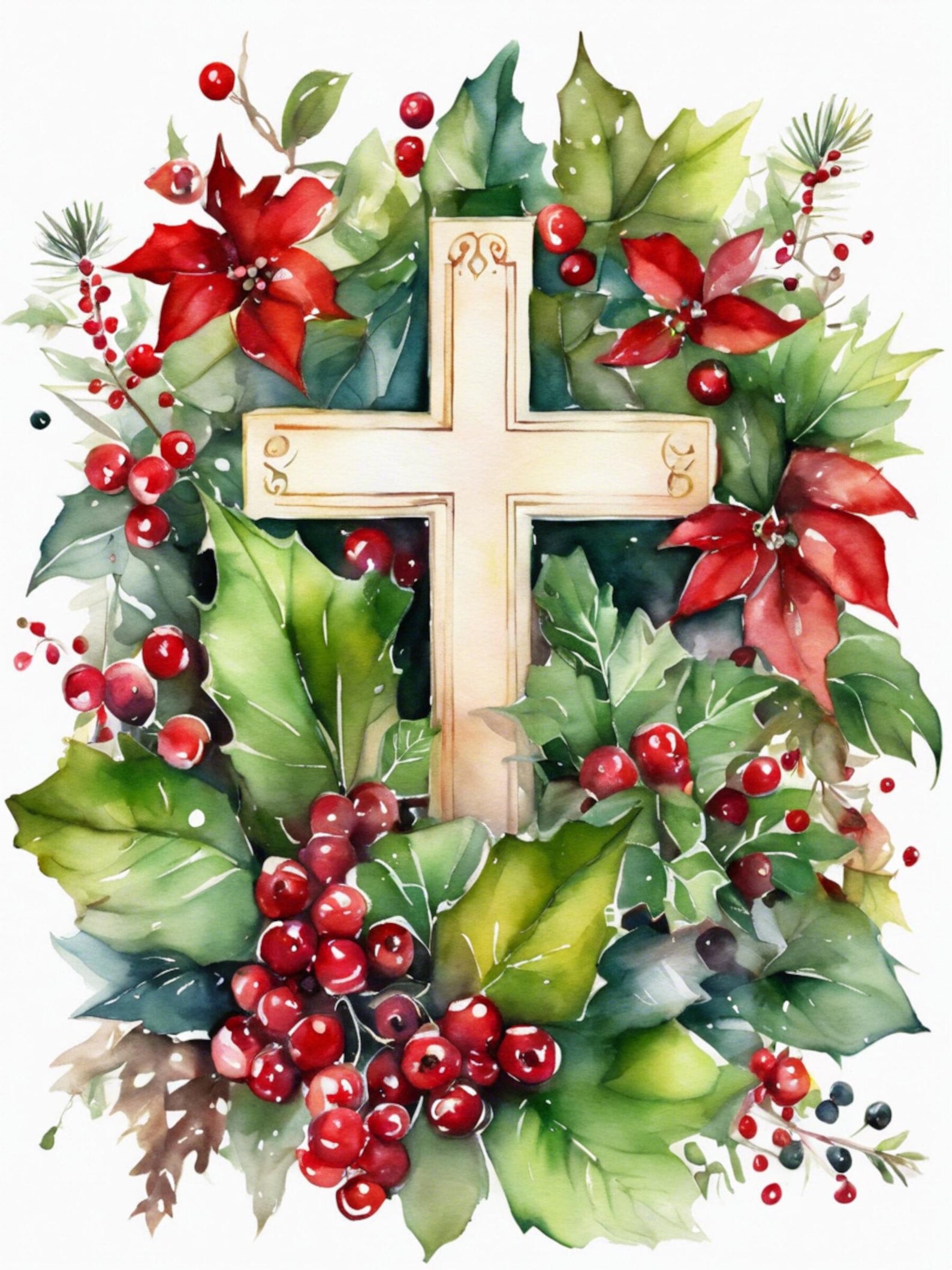 Holly Cross, Christmas Cross, Religious Festival, Cross of Christ ...