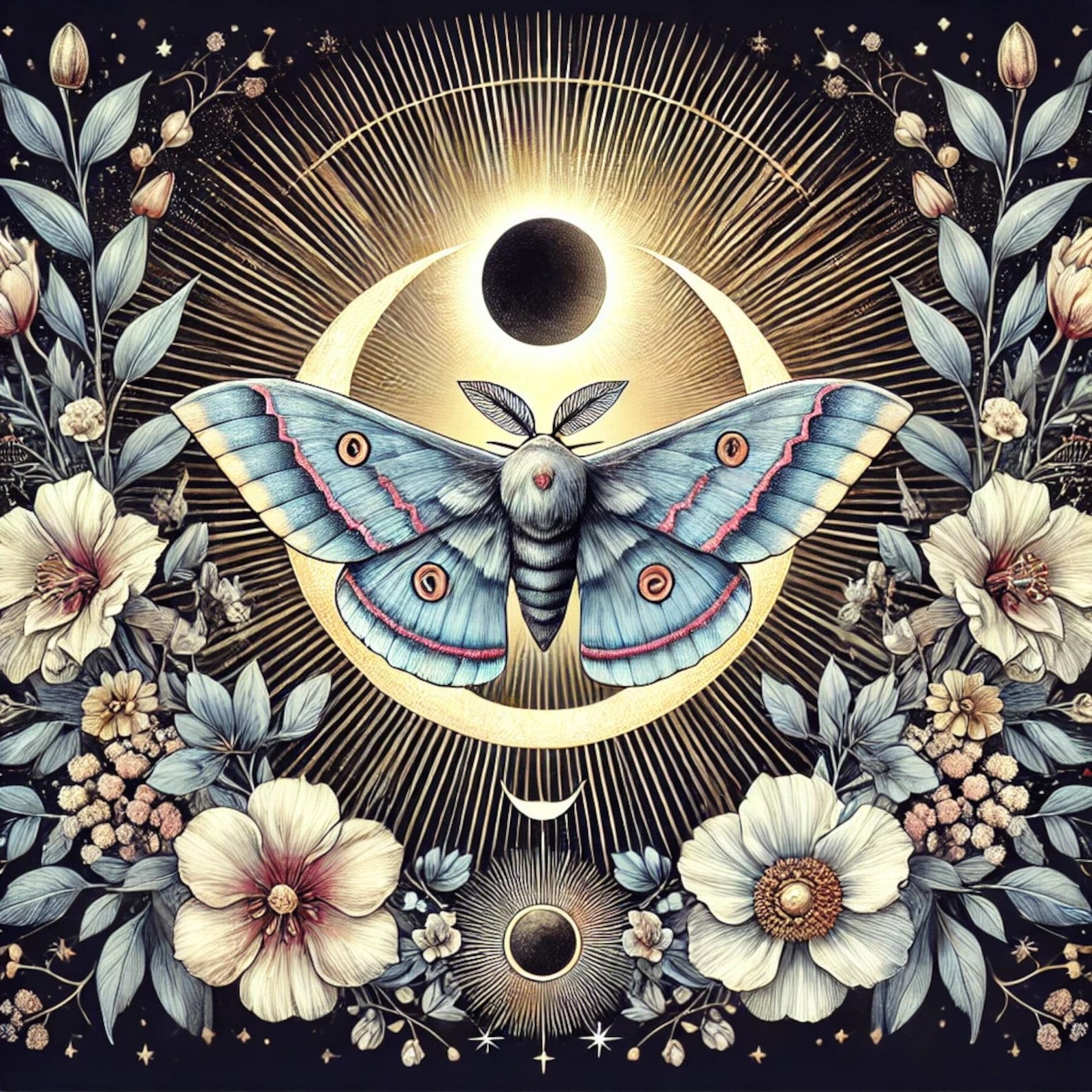 Celestial Moth, Fantasy Clipart, Moth, Celestial Image, Celestial ...
