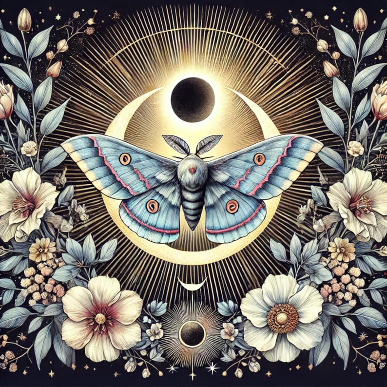Celestial Moth, Fantasy Clipart, Moth, Celestial Image, Celestial ...