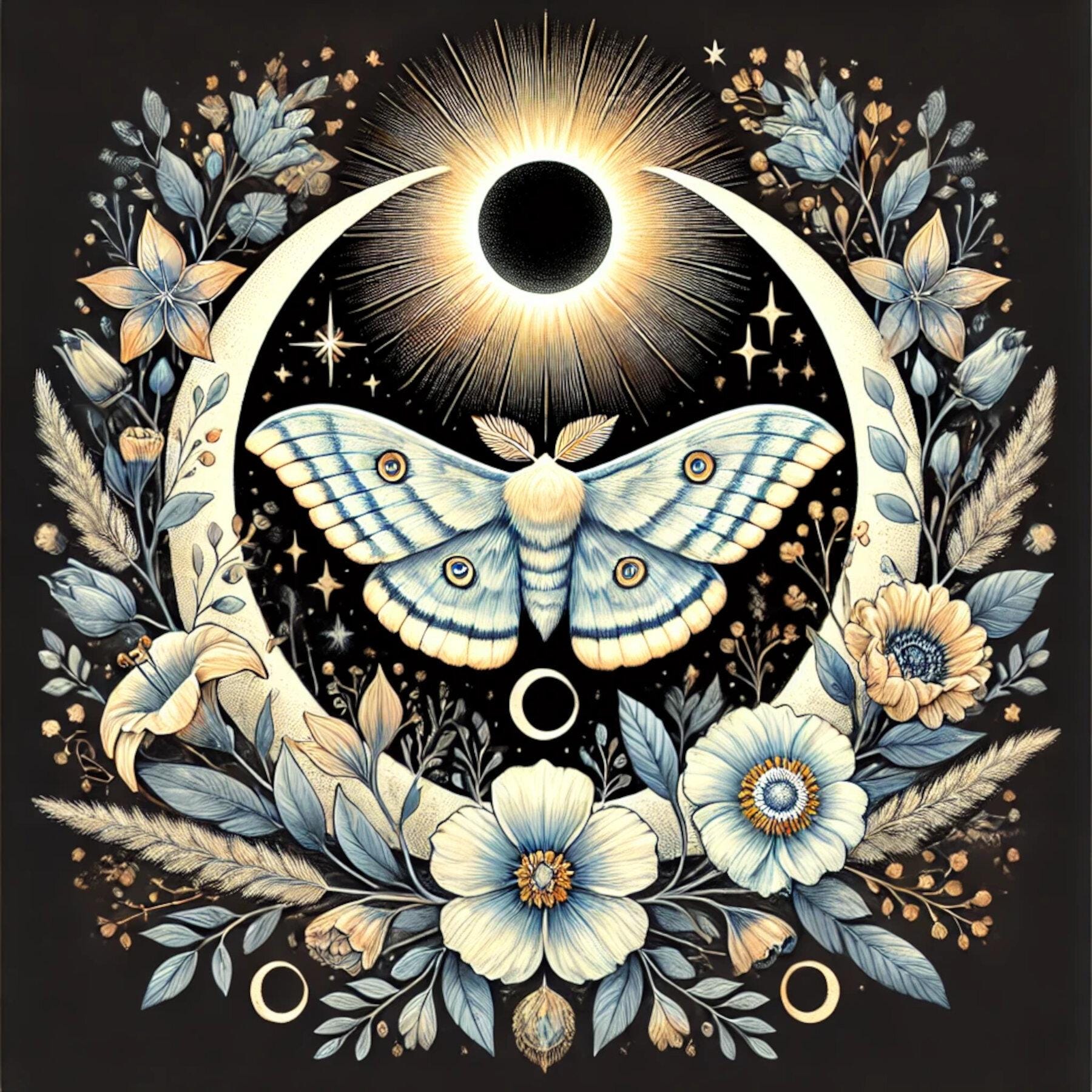 Celestial Moth, Fantasy Clipart, Moth, Celestial Image, Celestial ...