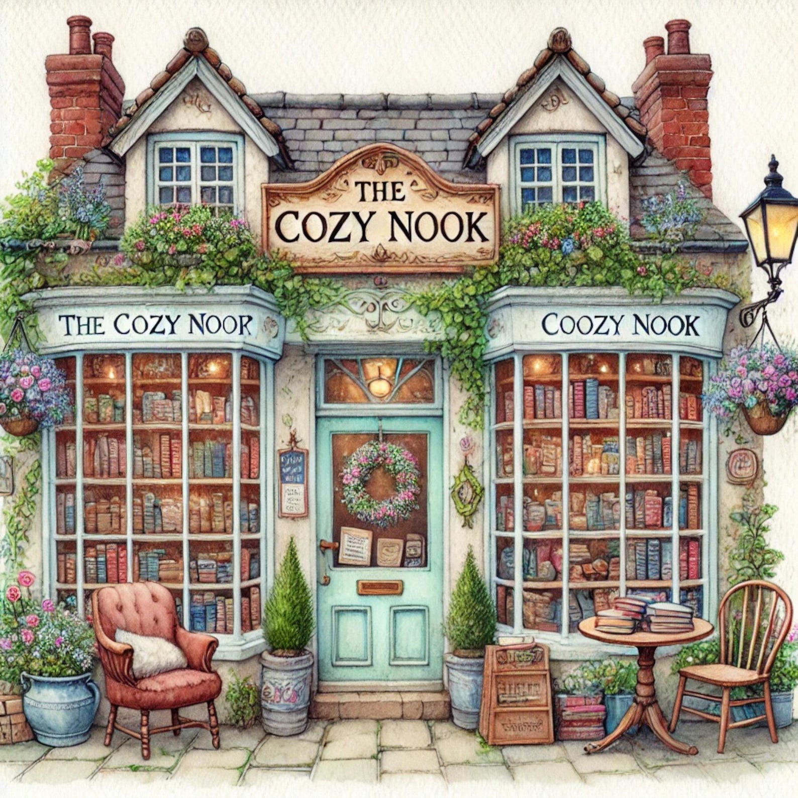 Village Book Shop, Cosy Bookshop, Vintage Decor, Colourful Books ...