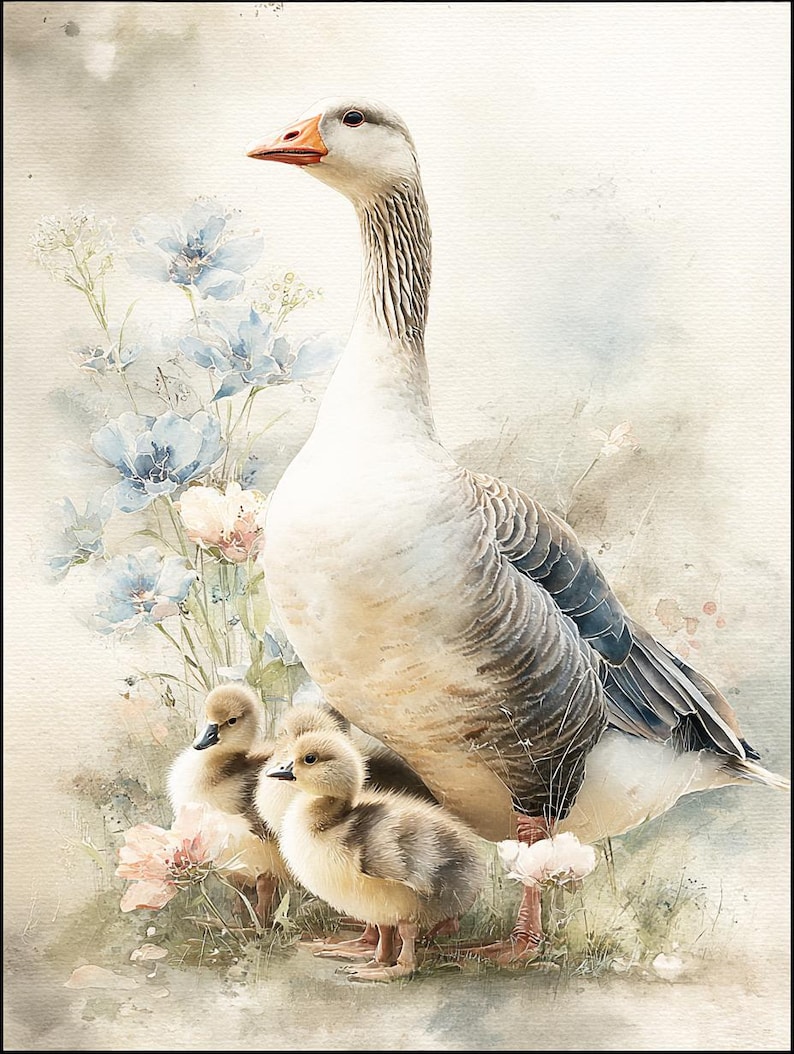 Mother Goose and Goslings PNG Images, Spring Farm (digital Download) - Etsy
