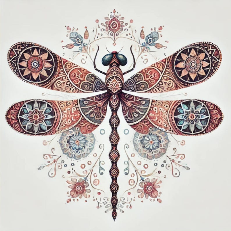 Dragonfly Patterns, Mandala Dragonflies, Intricate Wings, Geometric Art ...