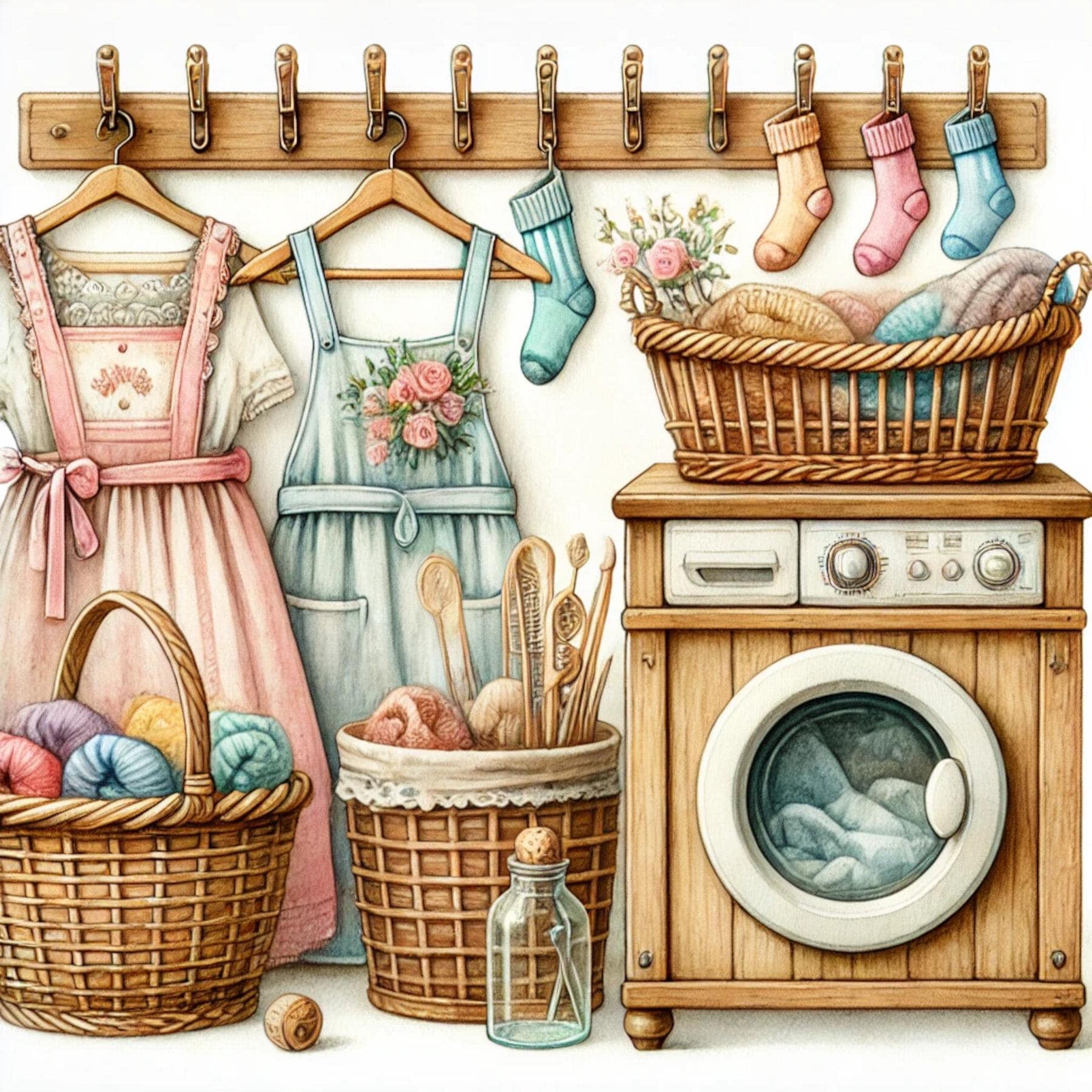 Cosy Cottage Laundry, Scenes From the Laundry Room, Washing, Drying ...