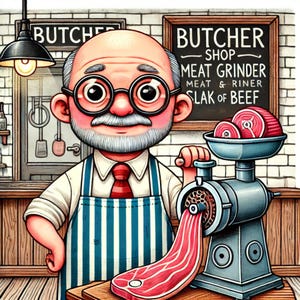 Whimsical Butchers, Butcher Shop, Whimsical Characters, Humorous ...