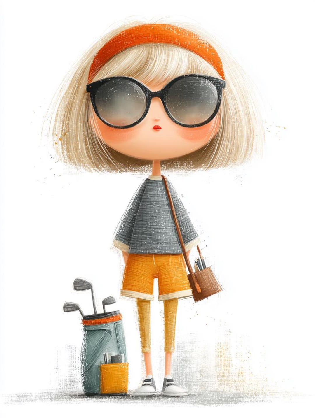 Golf Girl Art, Cute Golfer, Sporty Girl, Golf Clipart, Cartoon Golf ...