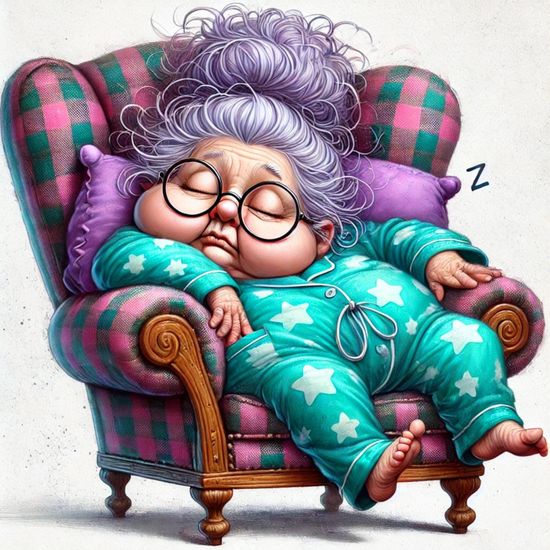 Who Drunk the Sherry, Sleeping Grandma, Sleeping Nanny, Comical Old ...