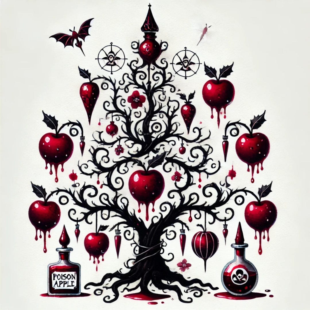 Gothic Trees 2, Gothic Holiday Art, Dark Fantasy Xmas, Victorian Goth ...