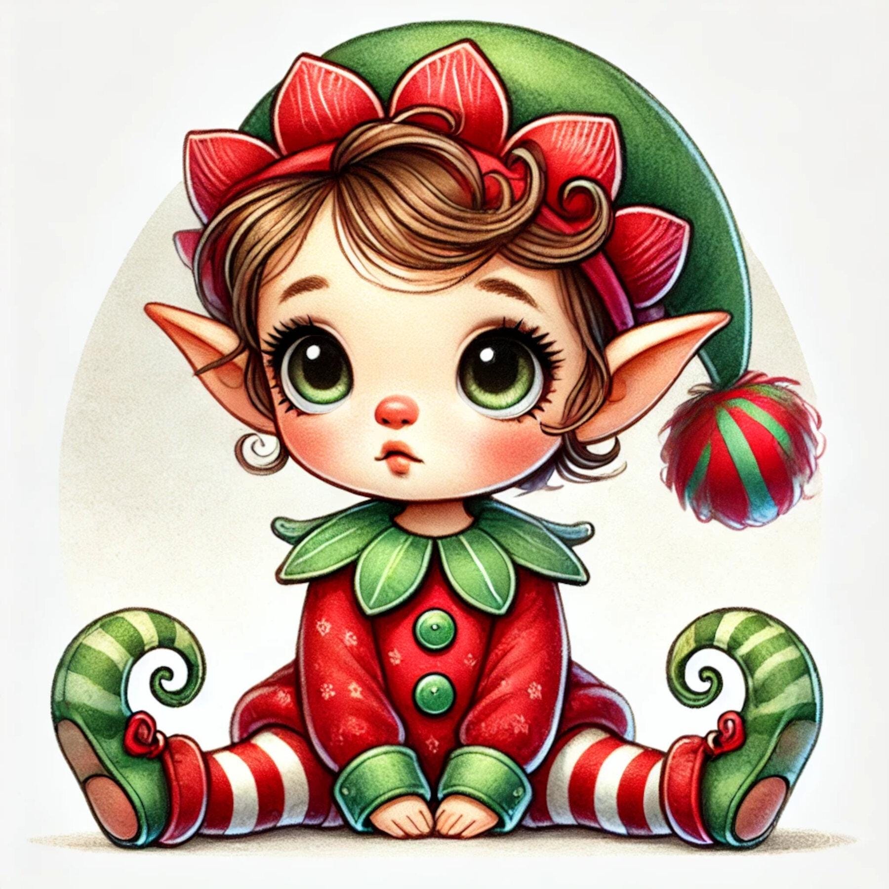 10 Baby Elf, Baby Elf Clipart, Girl Elf Jpg, Nursery Decor, Elf Images ...