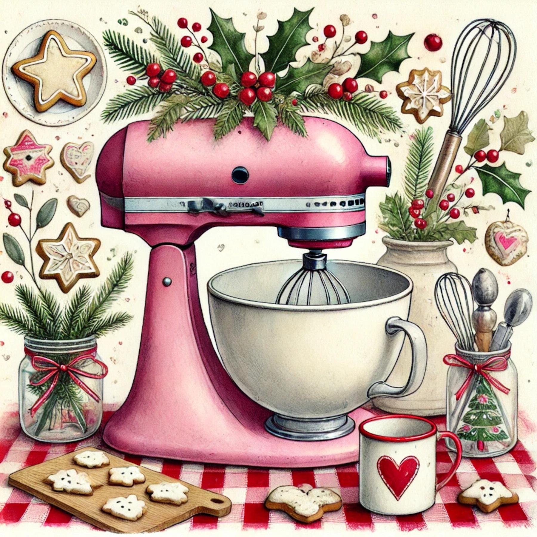 Festive Baking, Christmas Mixer, Pink Stand Mixer, Holiday Baking ...