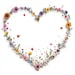 Wildflower Heart Clipart Set, Hand-drawn Floral Heart Frame PNG ...