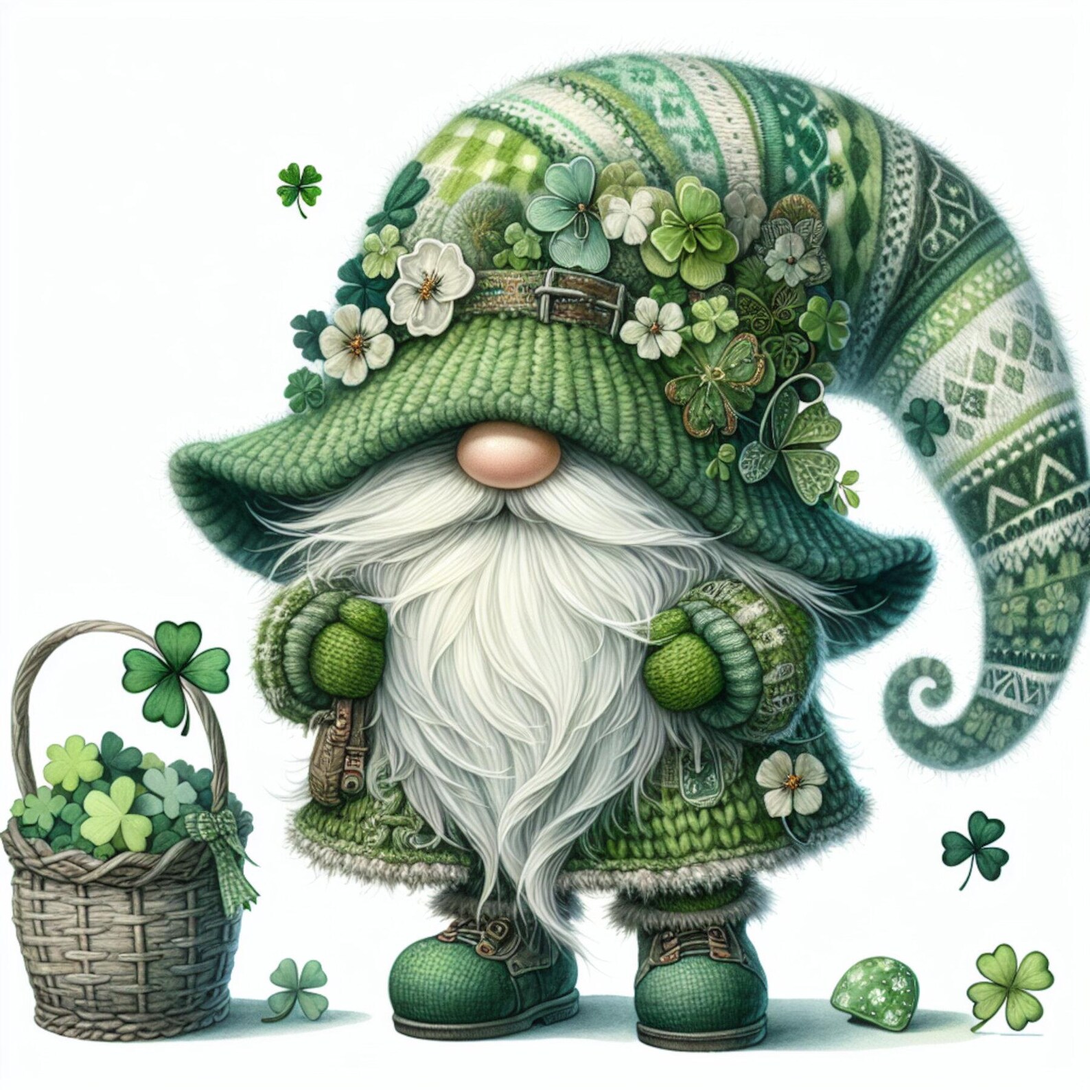 Cute and Whimsical St. Patricks Day Gnomes, JPG Clipart Images, Irish ...