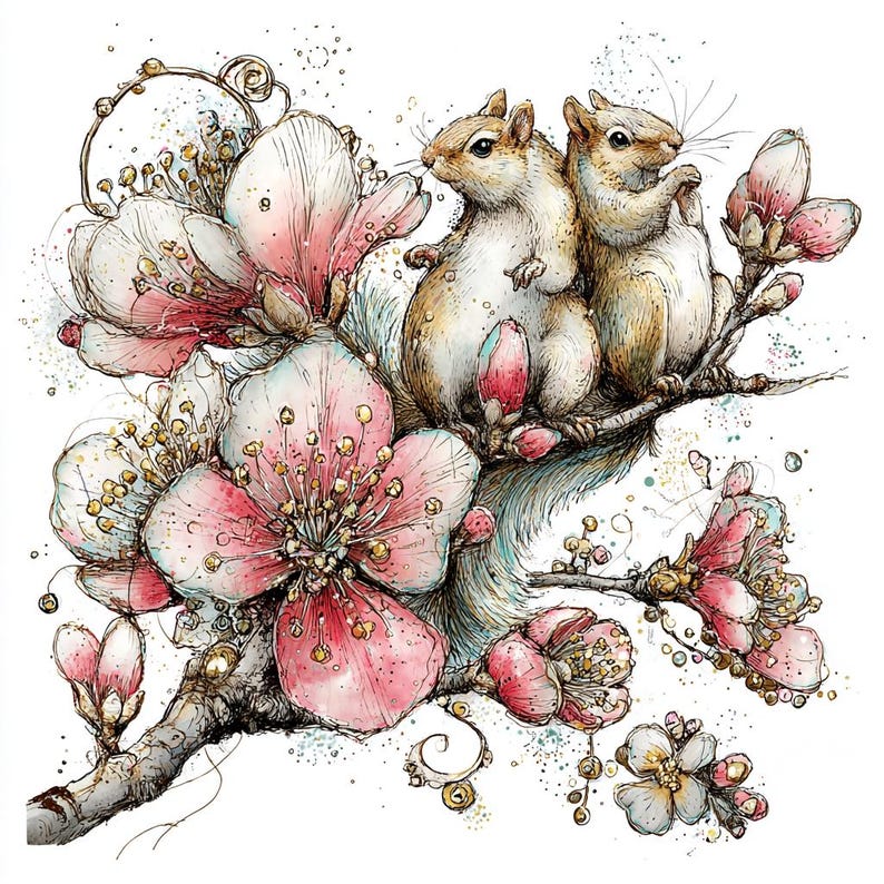 Whimsical Spring Bunny PNG Set, Floral Rabbit Clipart, Pastel Garden ...
