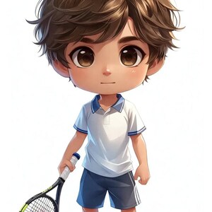 10 Tennis Boy Clipart, Chibi Boy, Tennis, Sports Clipart, Wimbledon ...