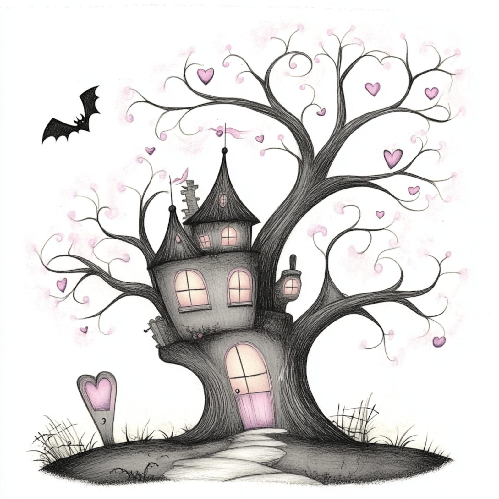 Tree House, Haunted Treehouse, Spooky Fairy Tale, Gothic Fantasy Art ...