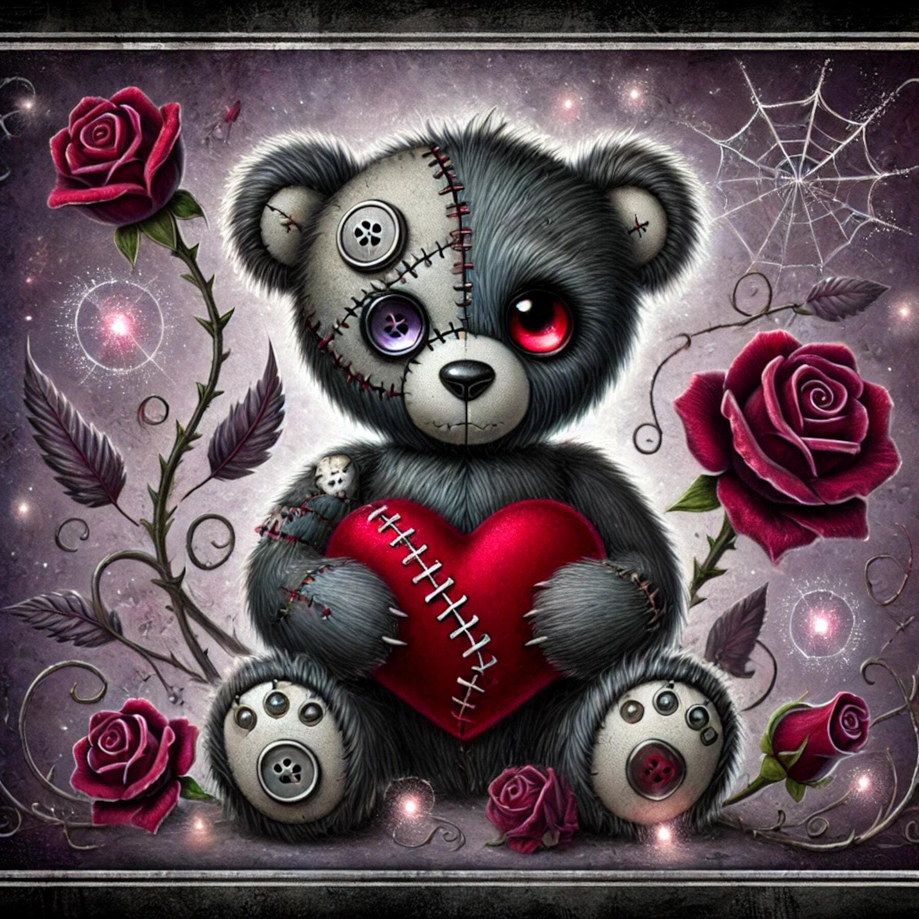 Gothic Teddy, Gothic Bear, Eerie Valentine, Dark Whimsy, Haunted Teddy ...