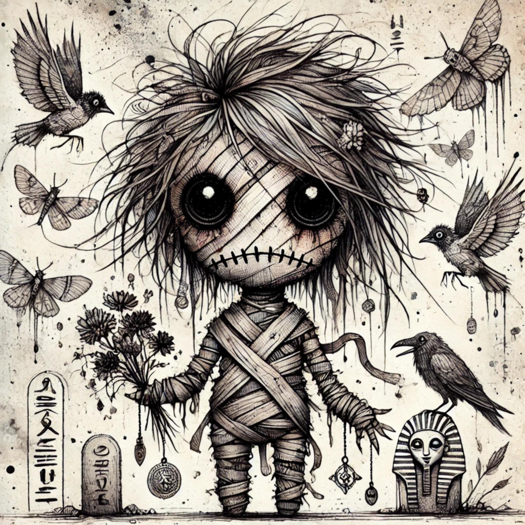 10 Dark Mummy Clipart, Halloween Theme, Mummy Clipart, Dark Art Clipart ...