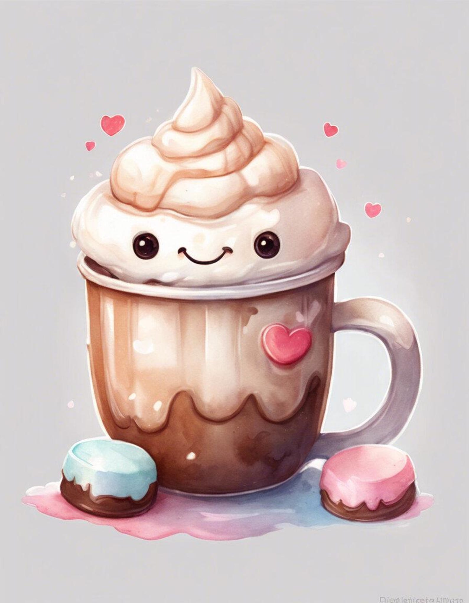 12 Cute Kawaii Hot Chocolate Clipart, Drinking Chocolate, Hot Cocoa ...