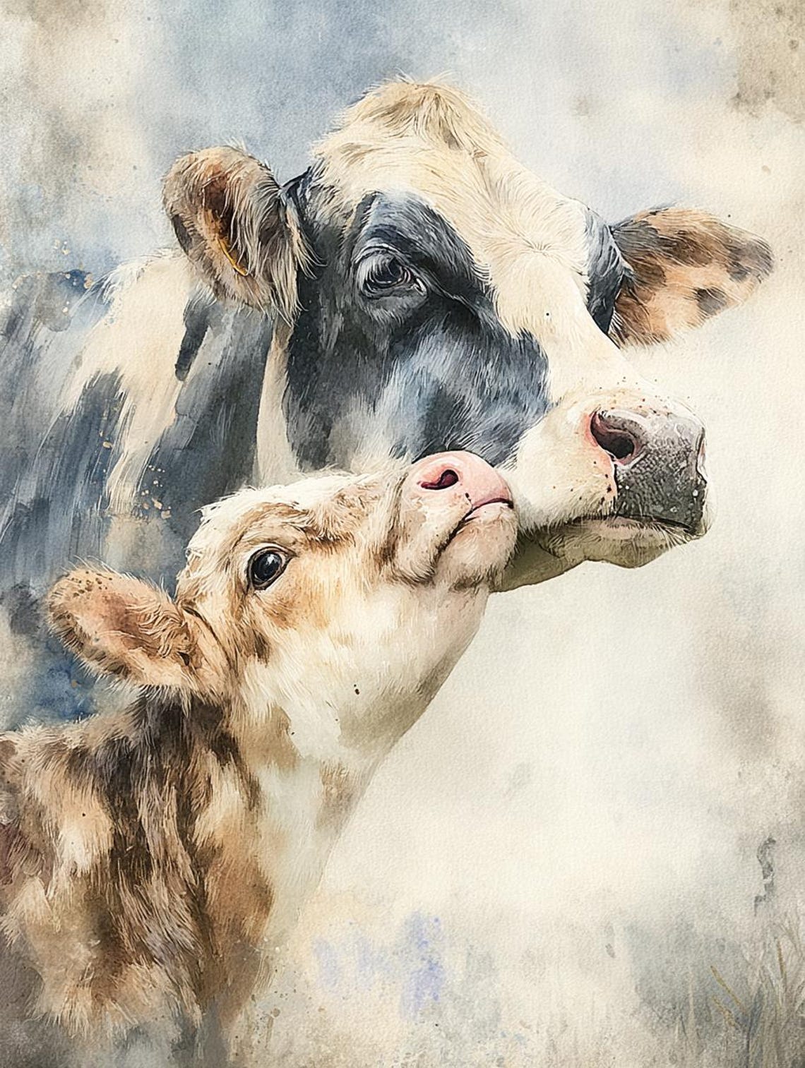 Cow and Calf, Baby Cow, Farm Love, Gentle Moment, Pasture Life, Soft ...