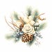 Winter Floral, Xmas Decor, Pine Sprigs, Cream Roses, Holiday Clipart ...