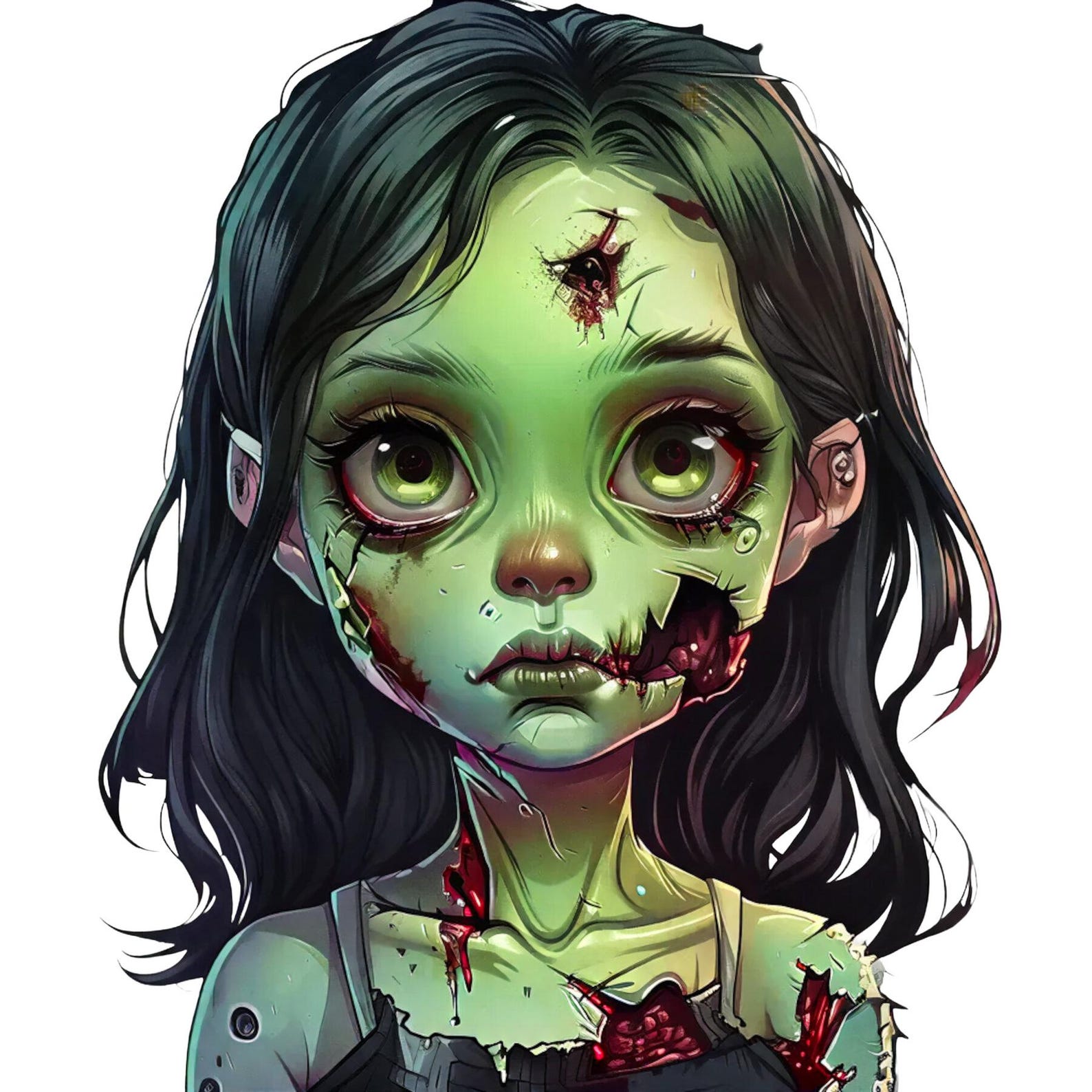 10 Cute Zombie Girl Clipart Whimsical Character Zombie Clipart
