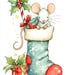 Christmas Mouse, Holiday Stocking, Festive Decor, Xmas Gifts, Cute ...
