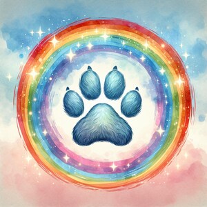 Rainbow Paw Prints 2, Colorful Pet Art, Vibrant Paw Prints, Rainbow ...