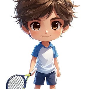 10 Tennis Boy Clipart, Chibi Boy, Tennis, Sports Clipart, Wimbledon ...