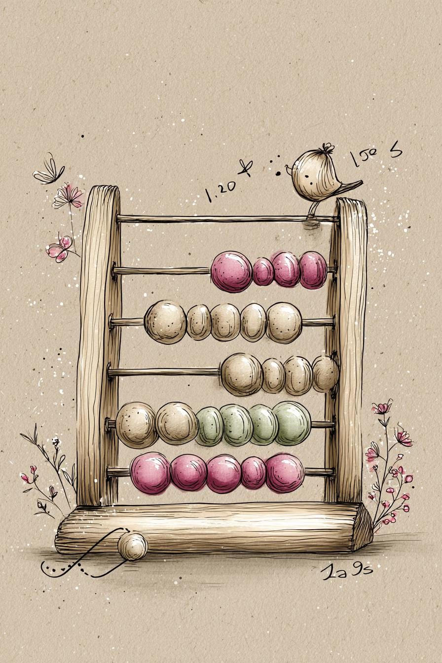 Abacus Drawing, Pastel Abacus, Kids Math Art, Counting Toy, Learn to ...