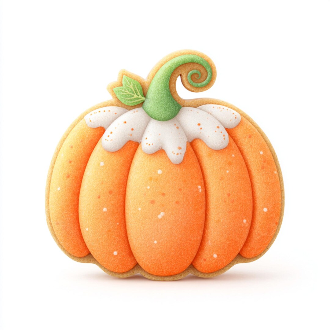 Pumpkin Cookie, Cute Fall Art, Iced Cookie Clip, Autumn Clipart, Sweet ...