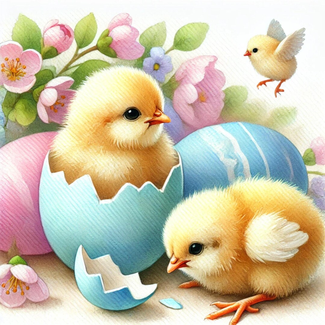 Cute Easter Chicks, Easter Chick Clipart, Baby Chick PNG, Spring Chick ...