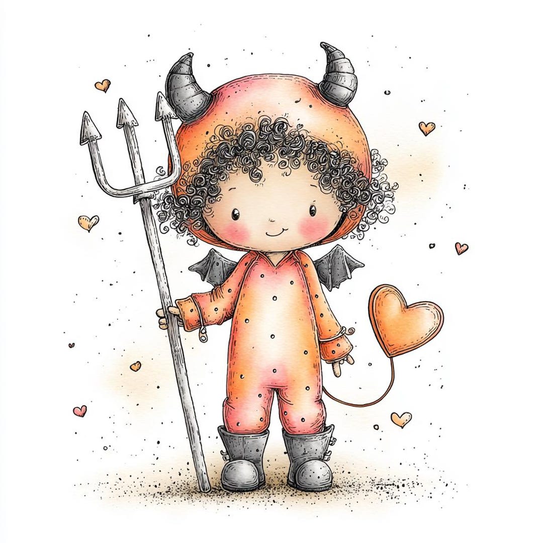 Cute Devil, Halloween Art, Kawaii Costume, Baby Devil, Spooky Cute ...