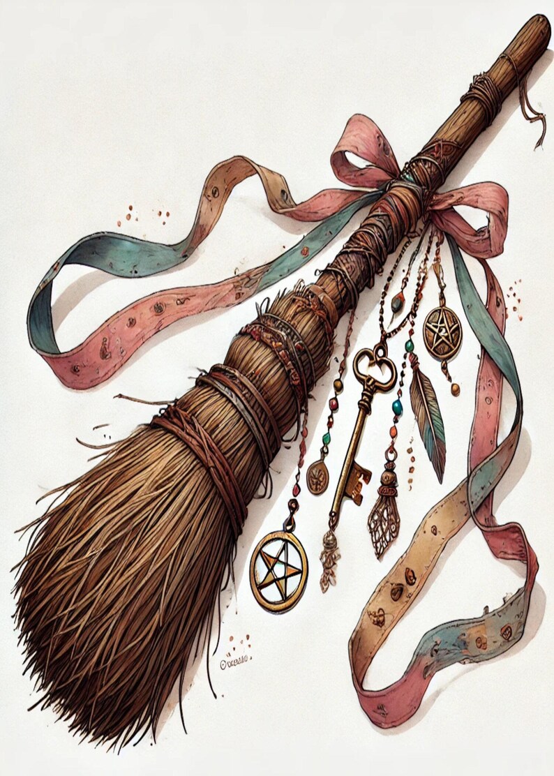 10 Boho Witches Broomstick, Broomstick Clipart, Broomstick Images ...