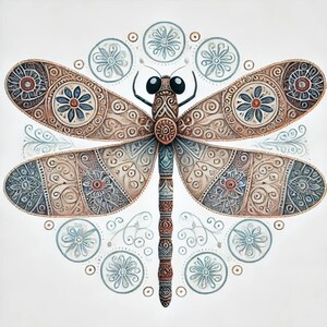 Dragonfly Patterns, Mandala Dragonflies, Intricate Wings, Geometric Art ...