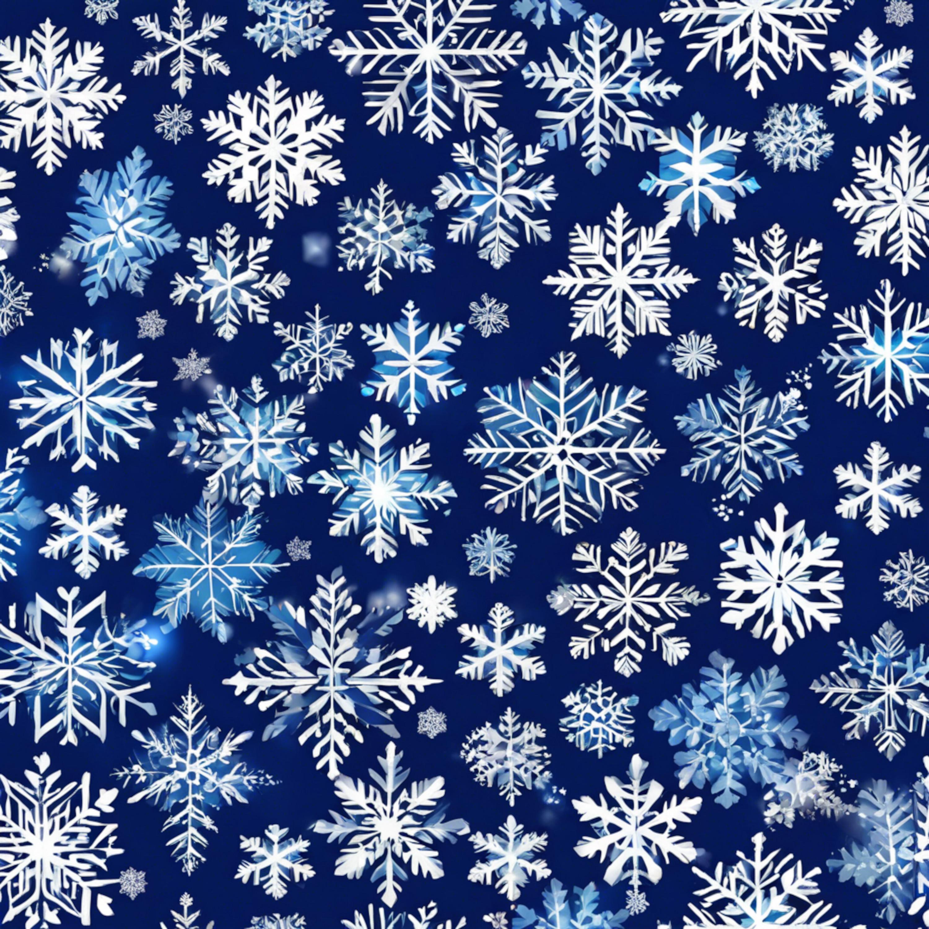 10 Blue Snowflake Repeat Pattern Clipart, 12x12 Size, Scrapbooking ...
