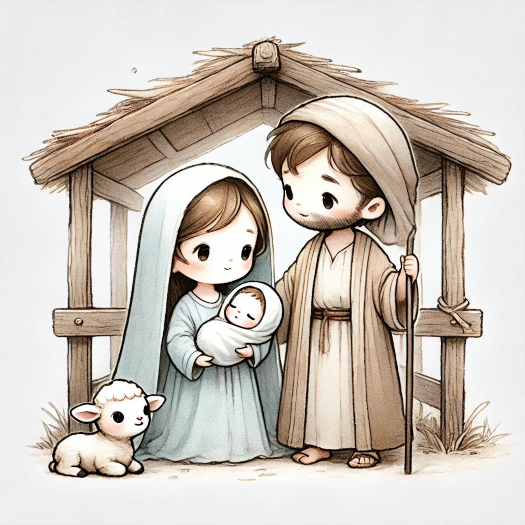 15 Nativity Scene, Nativity Clipart, Nativity Images, Whimsical ...