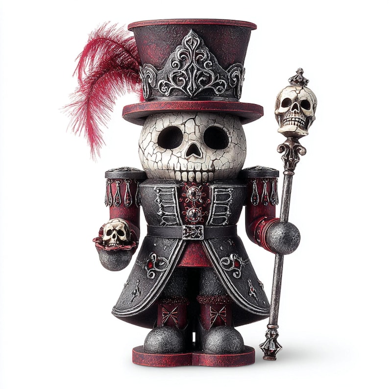 Goth Nutcracker CLIPART, Skull Toy Art, Dark Xmas Decor, Gothic Soldier ...