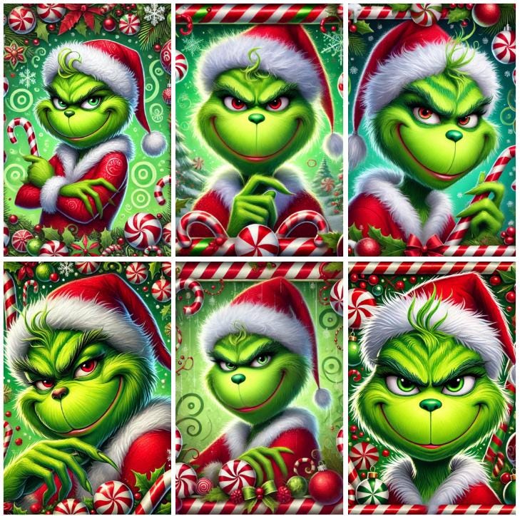 12 Christmas Grinch Clipart Bundle 4, Grinch Christmas, Grinch Holiday ...