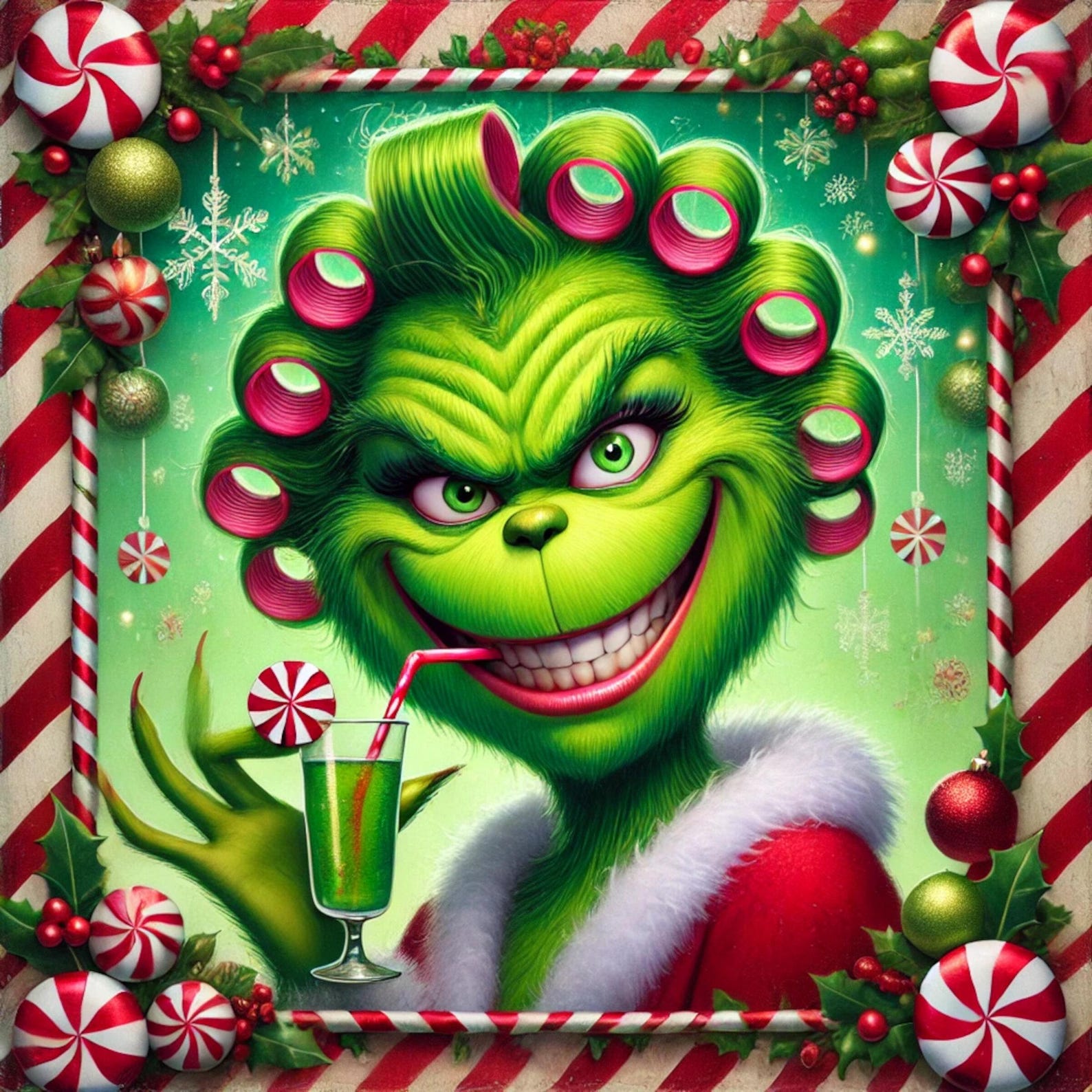 12 Christmas Mrs Grinch Clipart Bundle , Grinch Christmas, Grinch ...