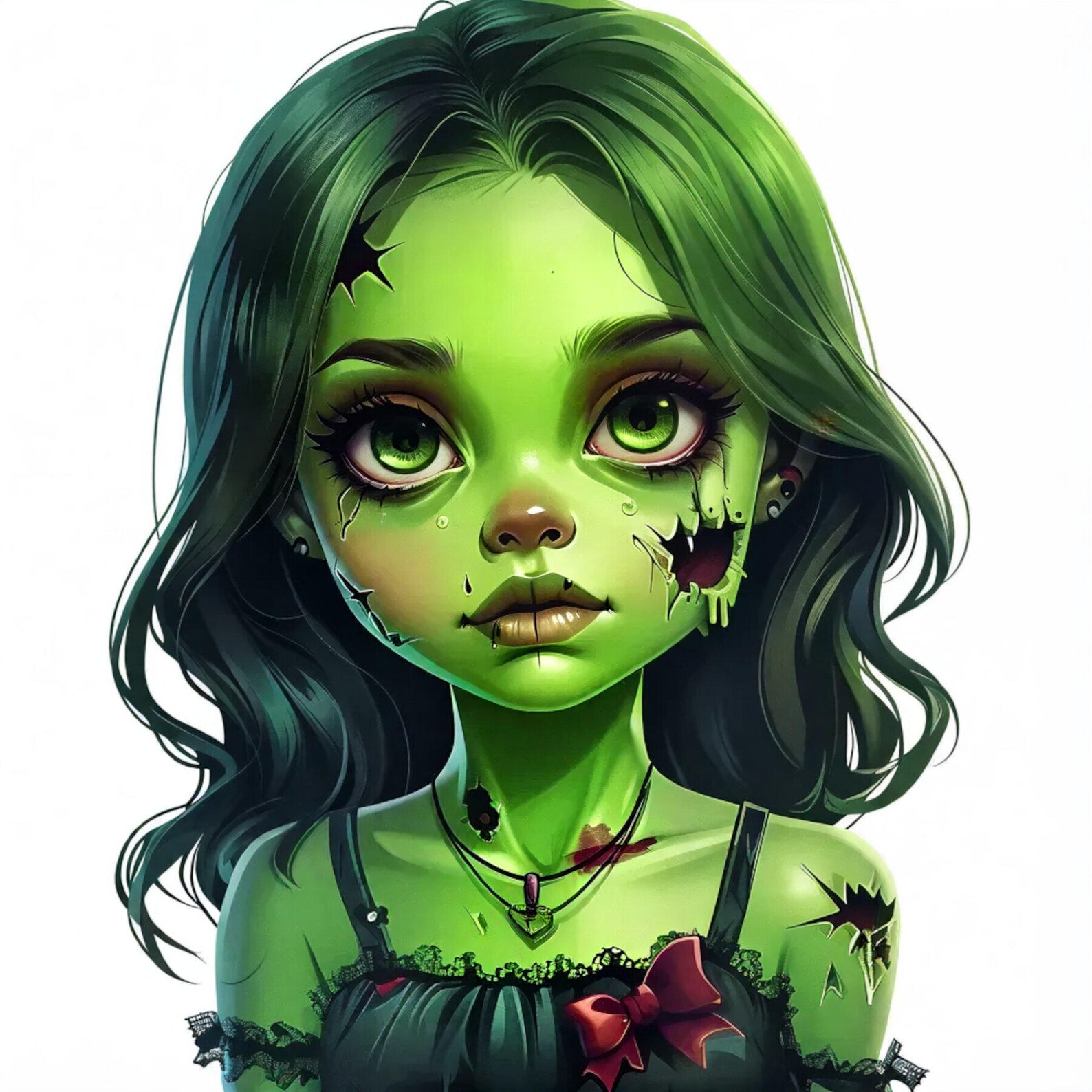 10 Cute Zombie Girl Clipart Whimsical Character Zombie Clipart