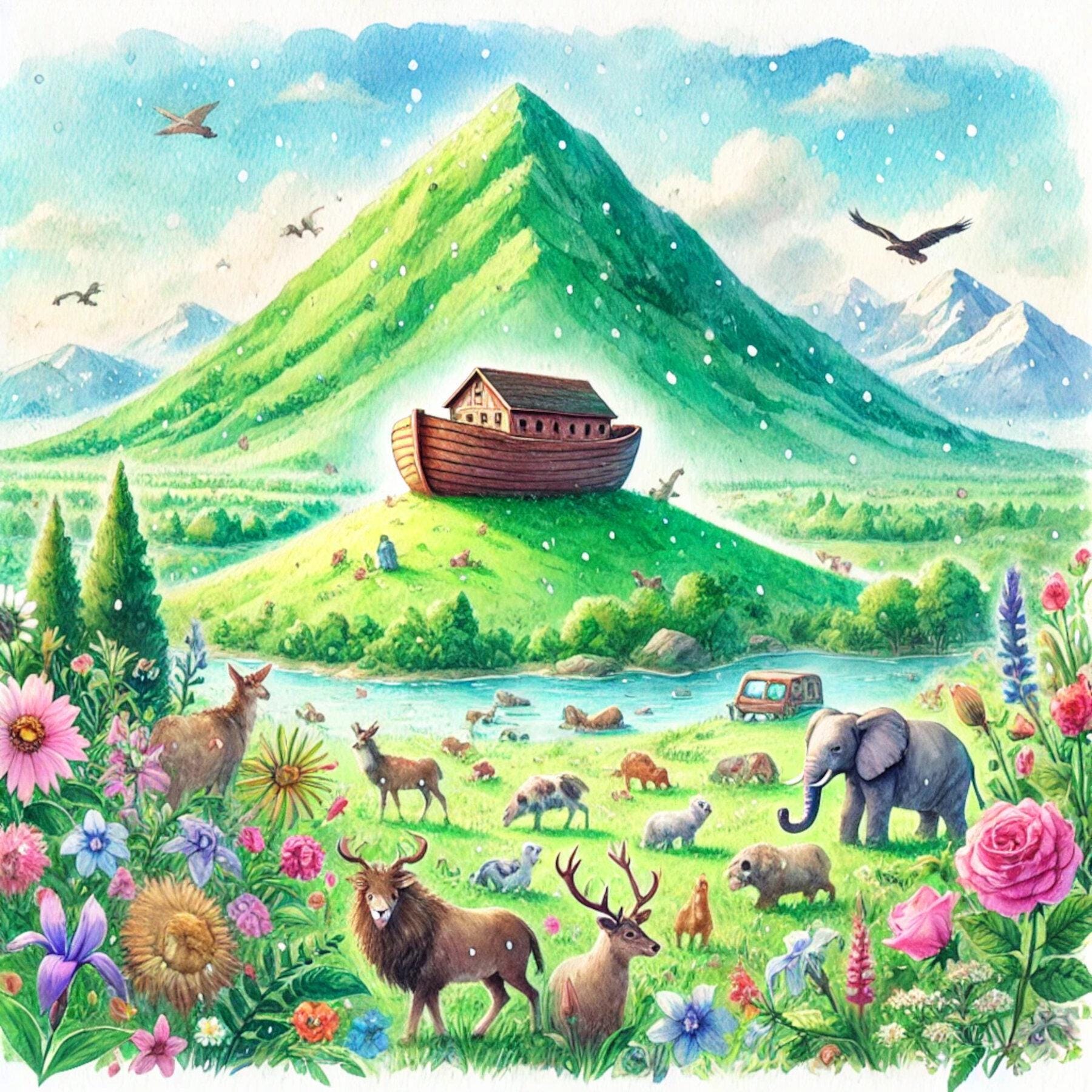 Noah's Ark Story, Biblical Flood, Animals Two by Two, Rainbow Promise ...